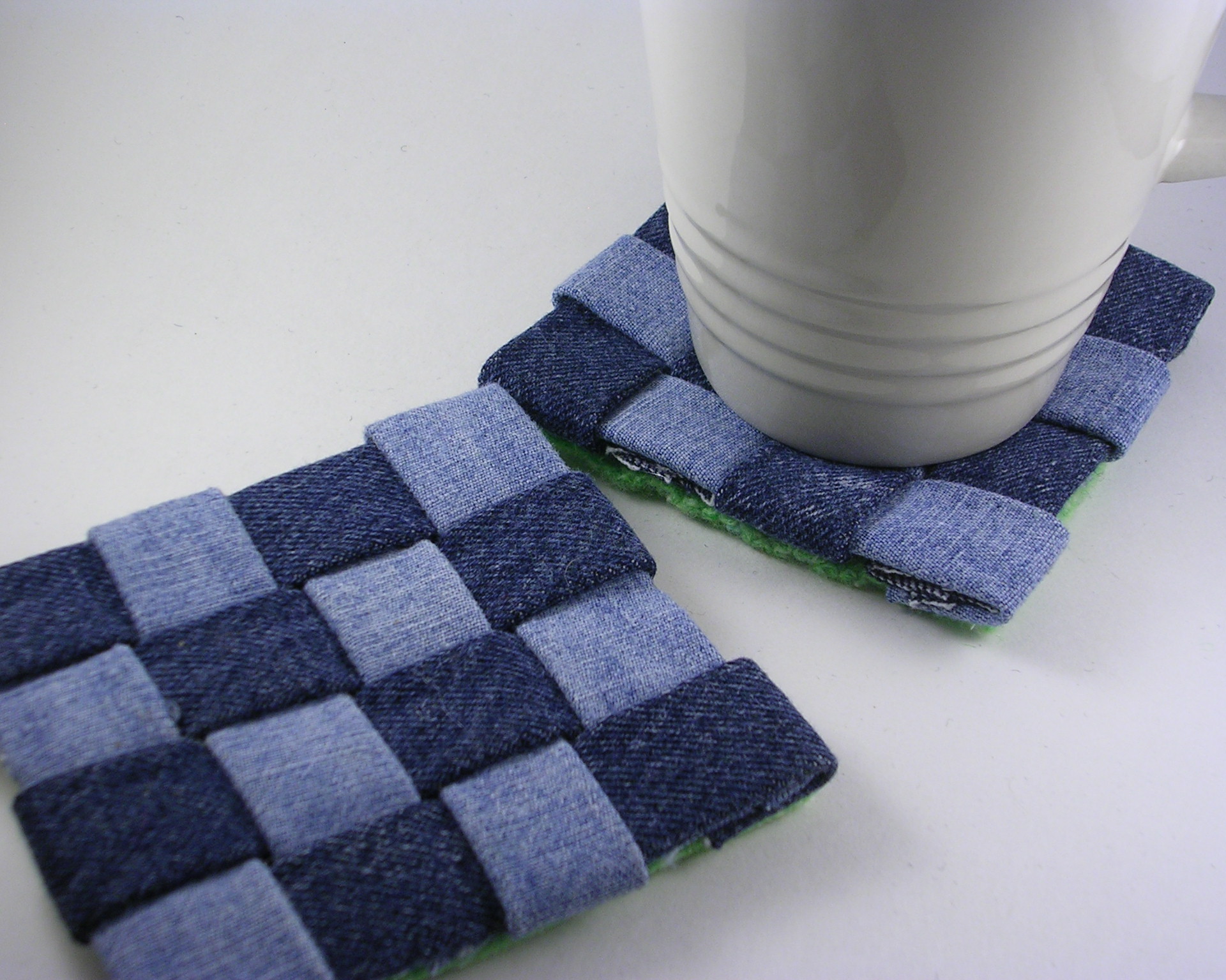 Woven Denim And Felt Coasters on Luulla